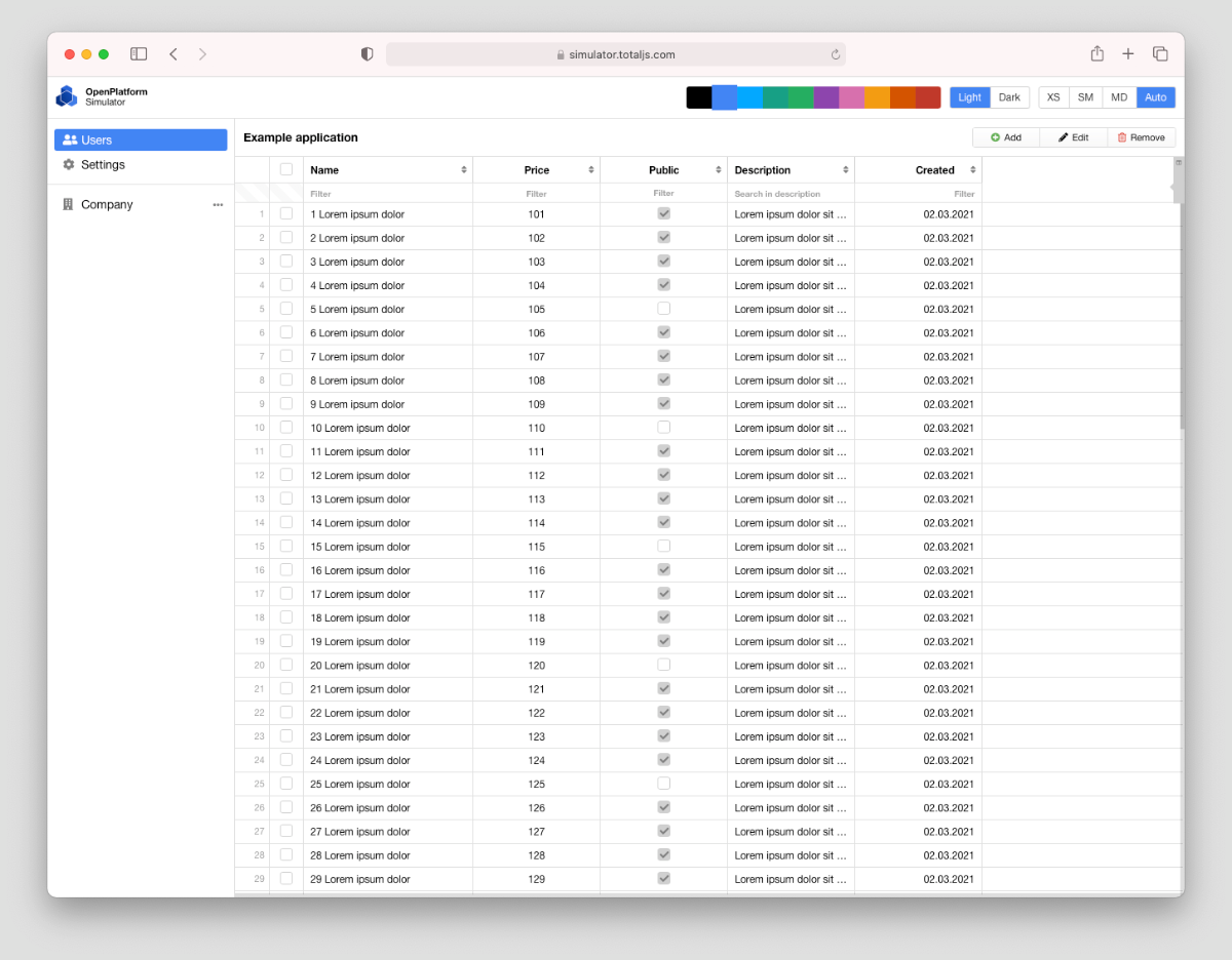 OpenPlatform Simulator Bufferwall